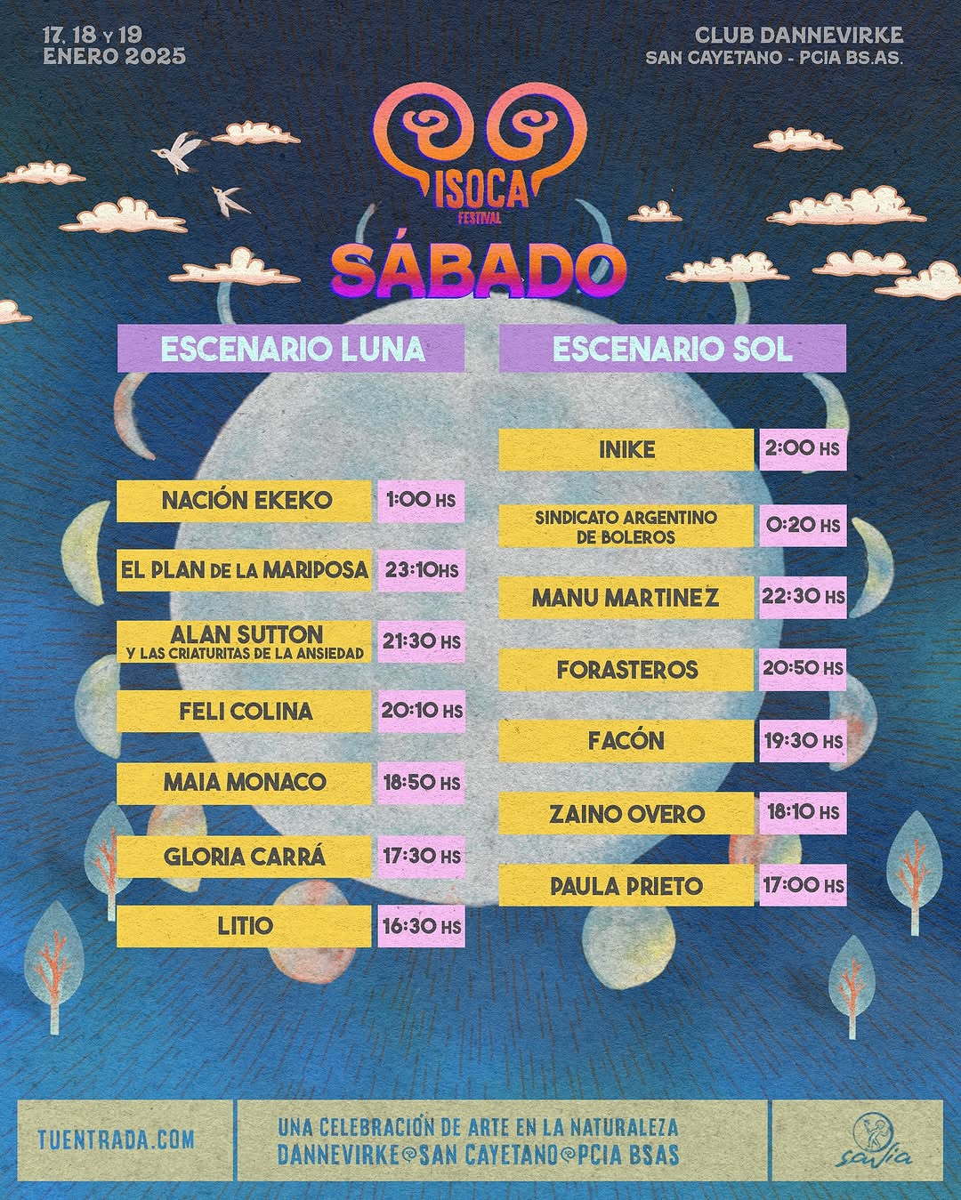 Festival Isoca 2025: la grilla de shows dia por día - Estación K2